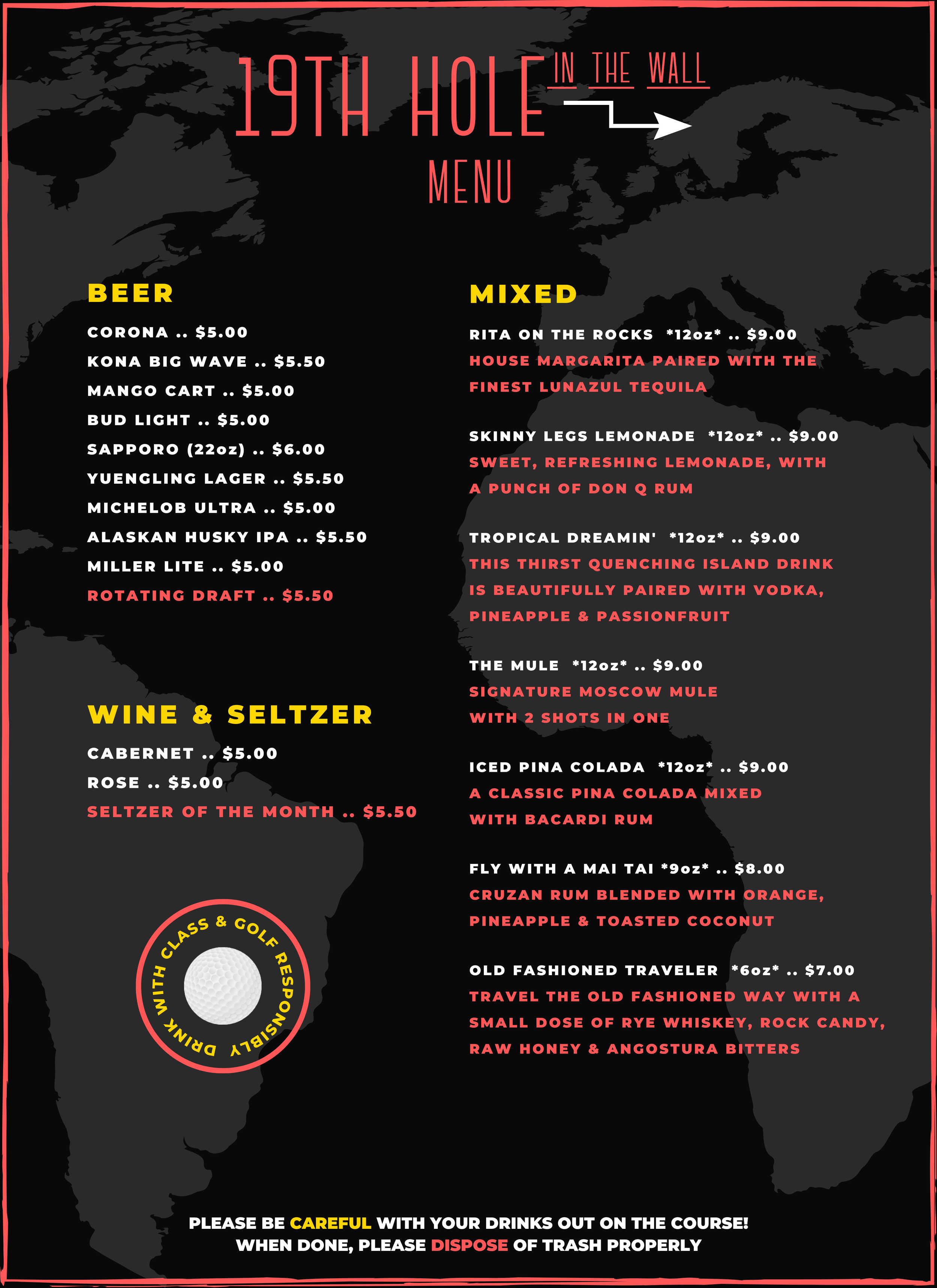 Menu — Getaway Golf | Mini Golf