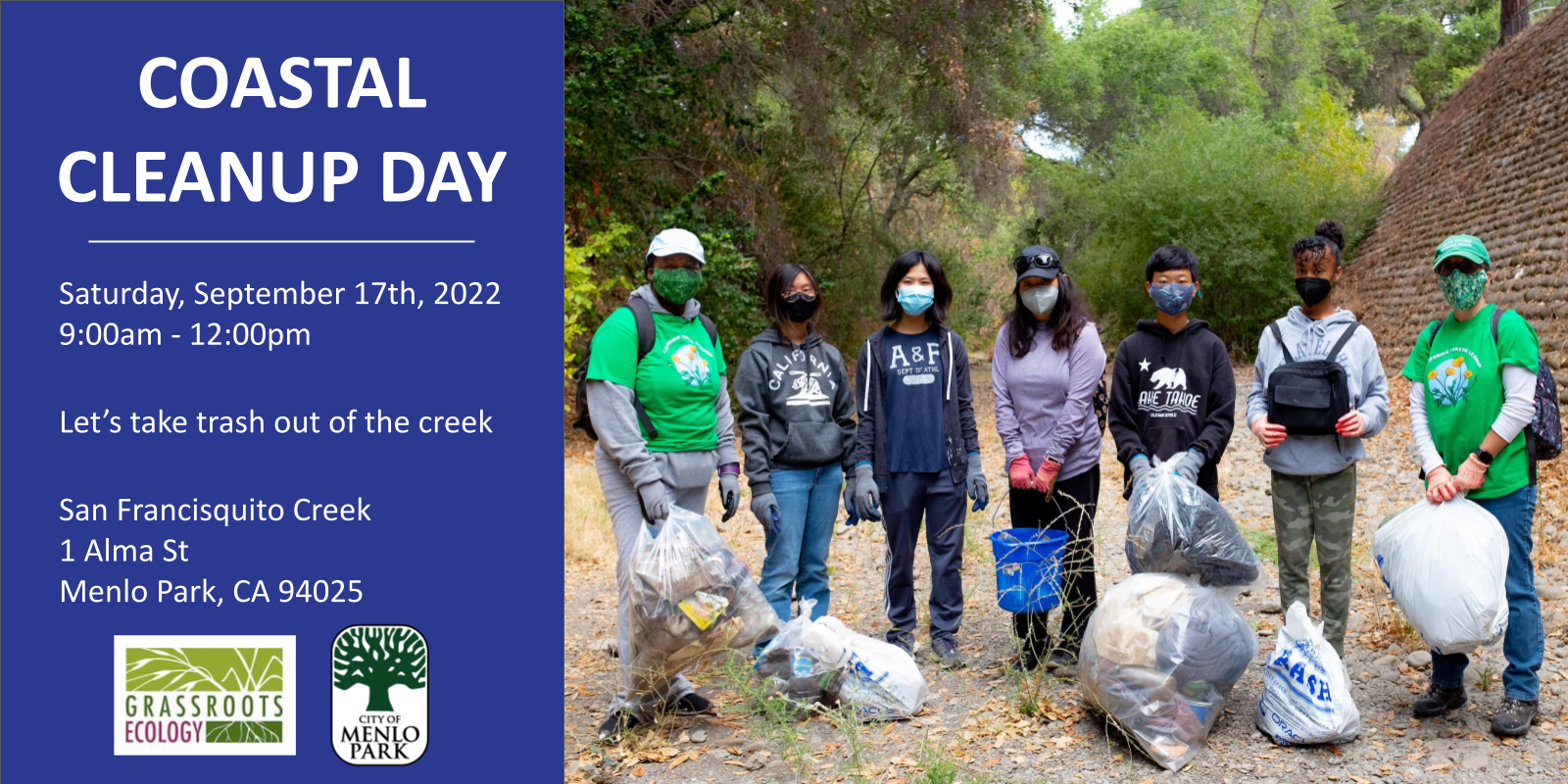 Coastal Clean up day at San Francisquito Creek on September 17, 2022 ...