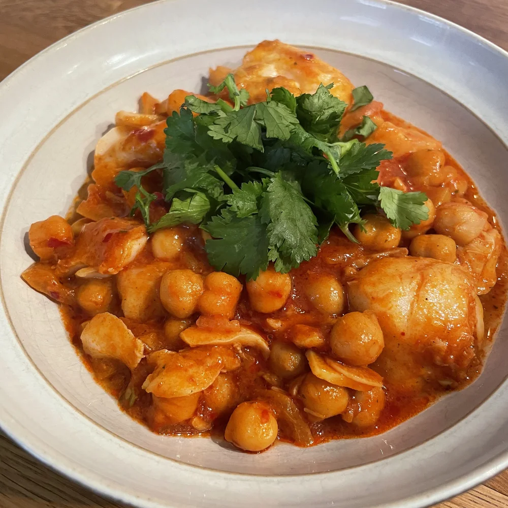Rose Harissa Chickpea with Flaked Cod — bodyMethodology