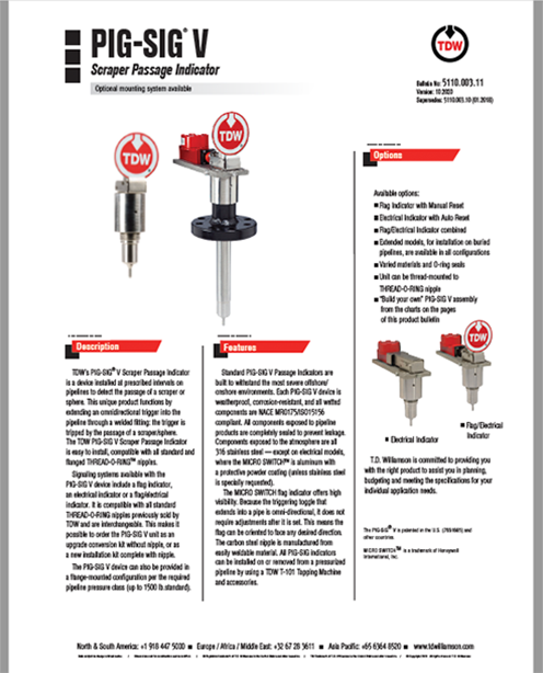 T.D. Williamson Closures and Pig Sigs — Kerr Engineered Sales
