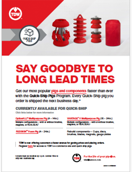 TDW pipeline pigs — Kerr Engineered Sales