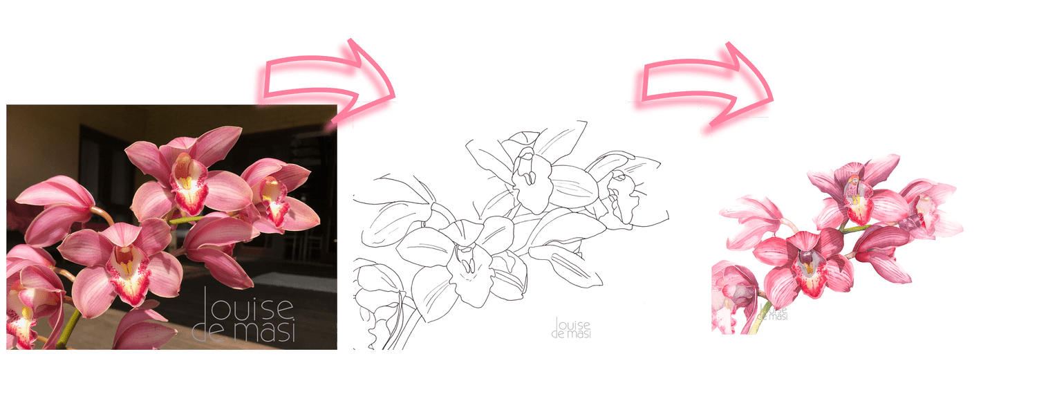 How to simplify a reference photo to make a line drawing for a painting ...