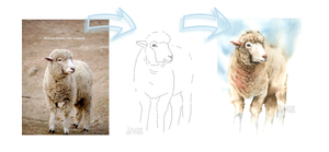 How to simplify a reference photo to make a line drawing for a painting ...