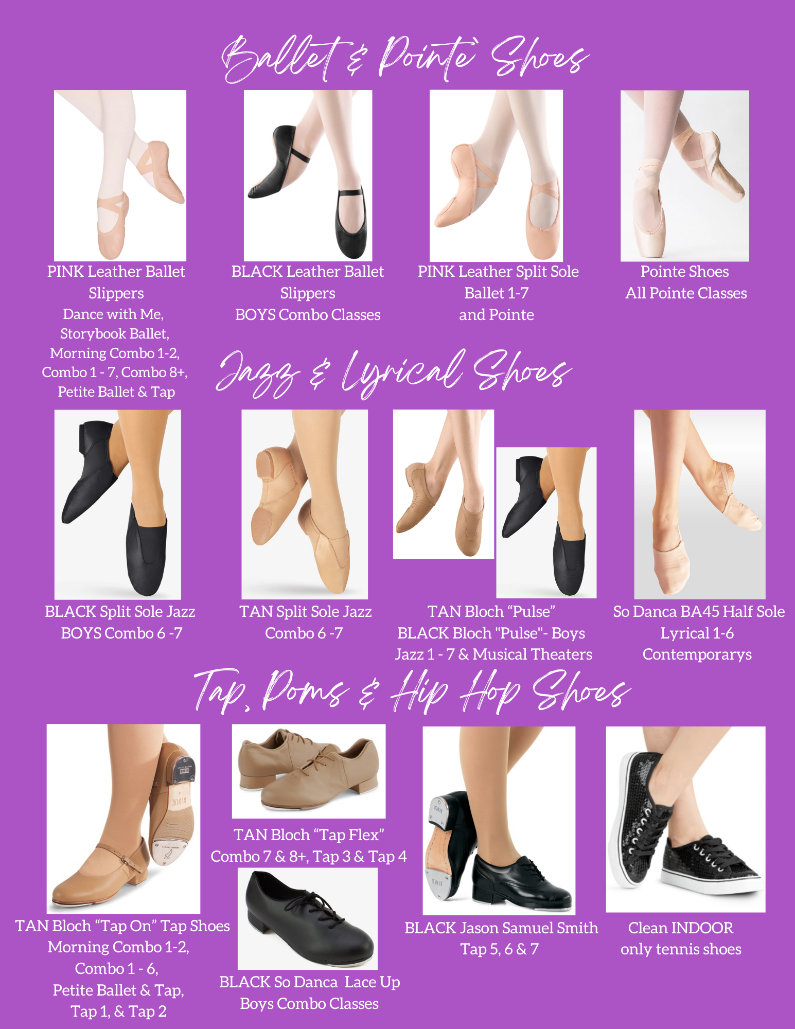 Attire Requirements — BSD Dance Studio