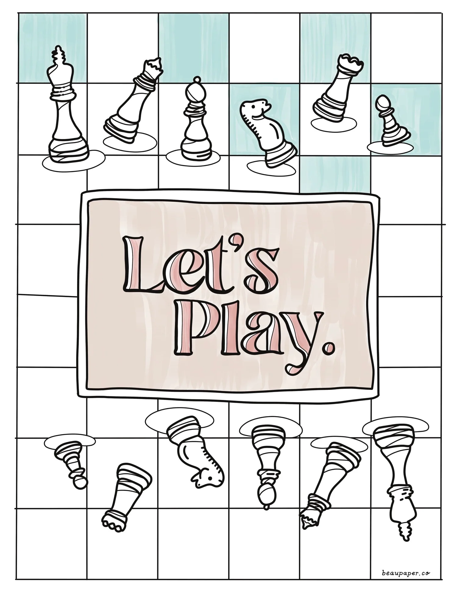 Let’s play! Chess themed coloring page inspired by The Queen’s Gambit ...