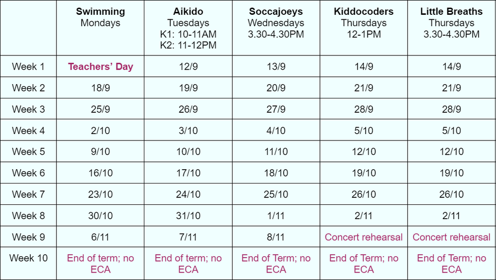 2023 Term 4 ECAs — The Little House (Montessori)