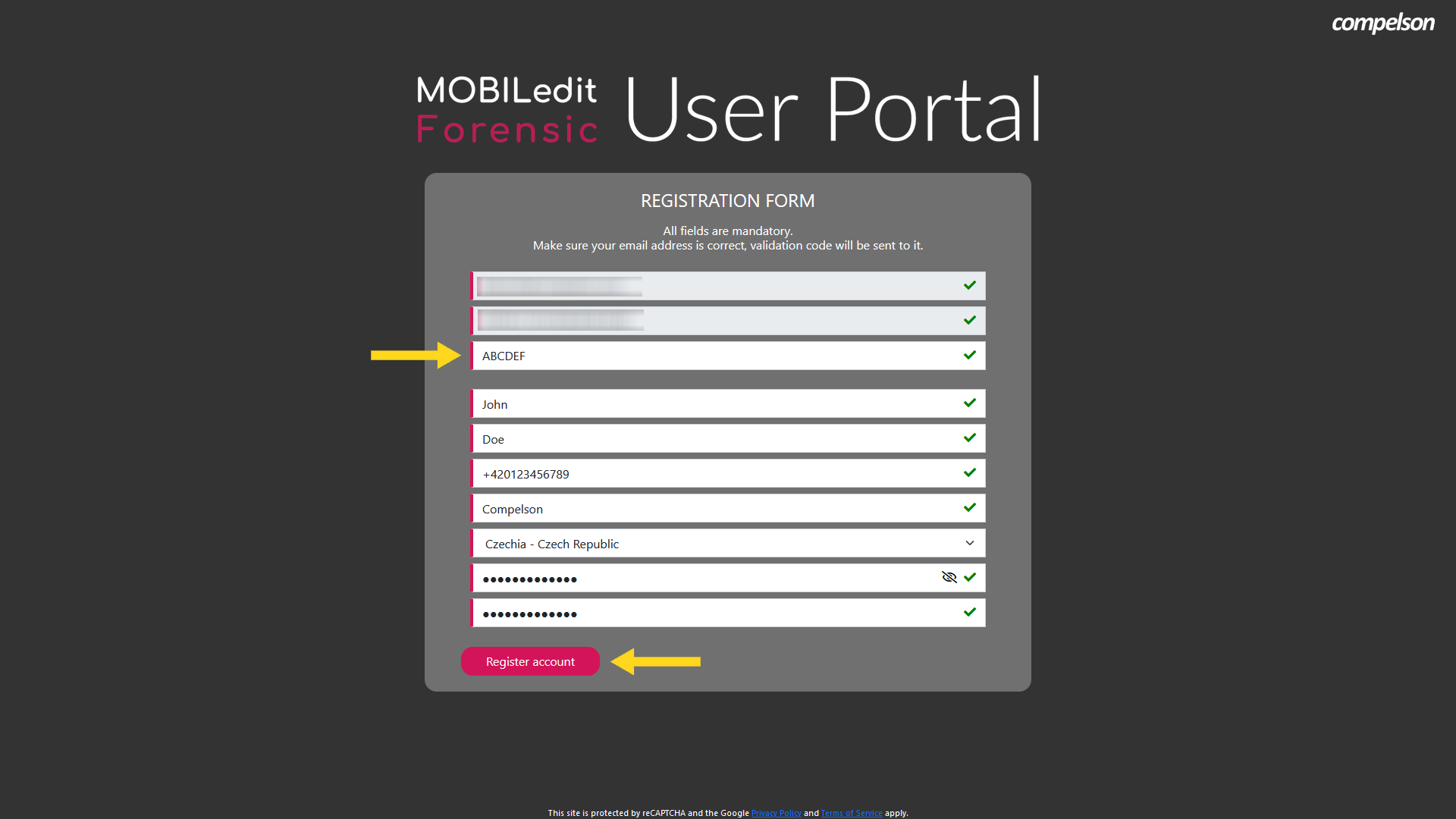 User portal — MOBILedit
