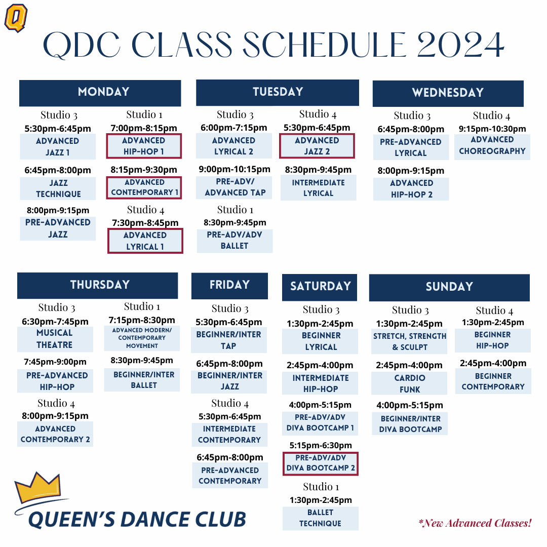 Schedule — Queen's Dance Club