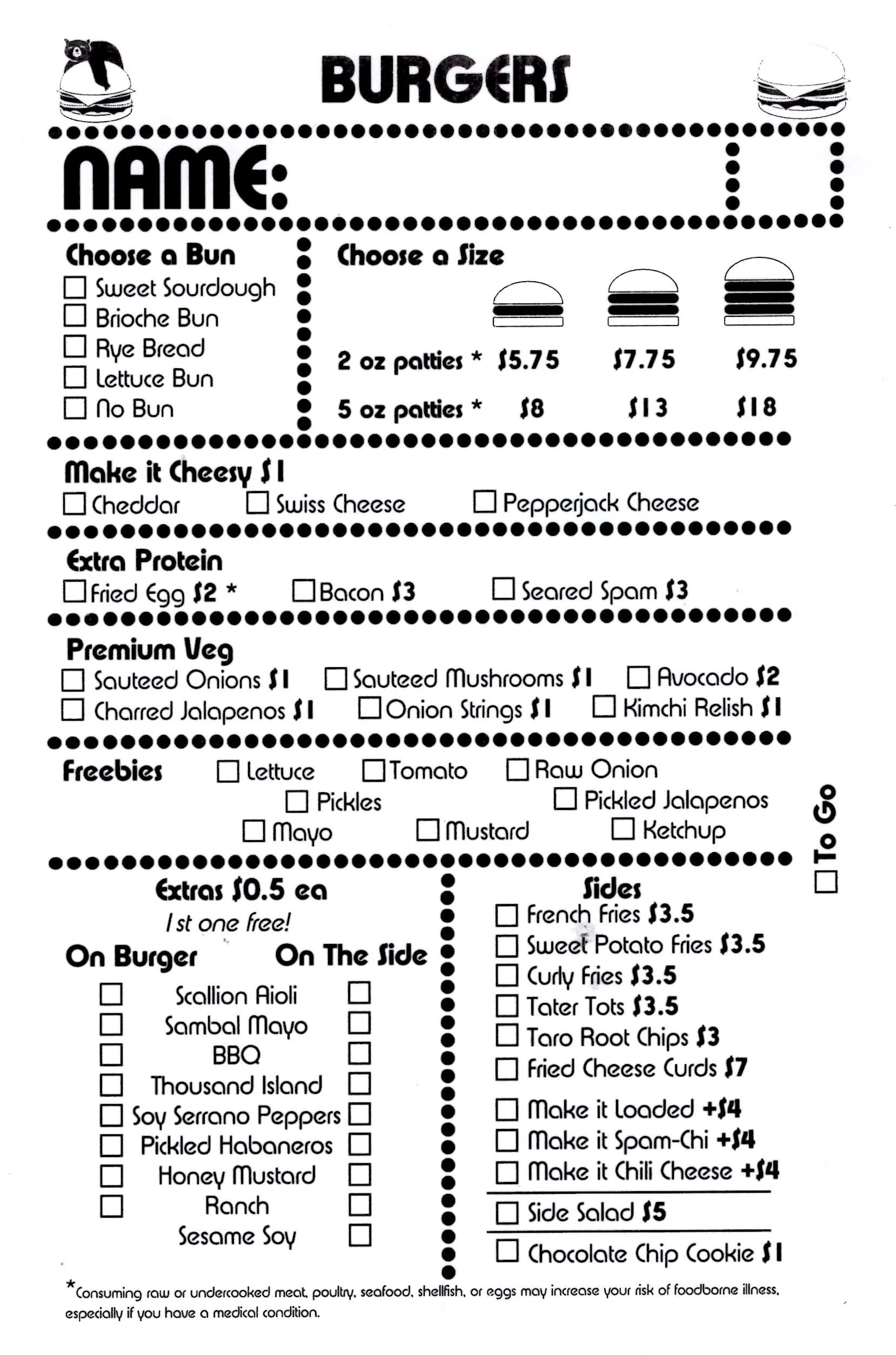 burger-chan 2.0 Menus | Burger, Hotdog, and Falafel — burger-chan