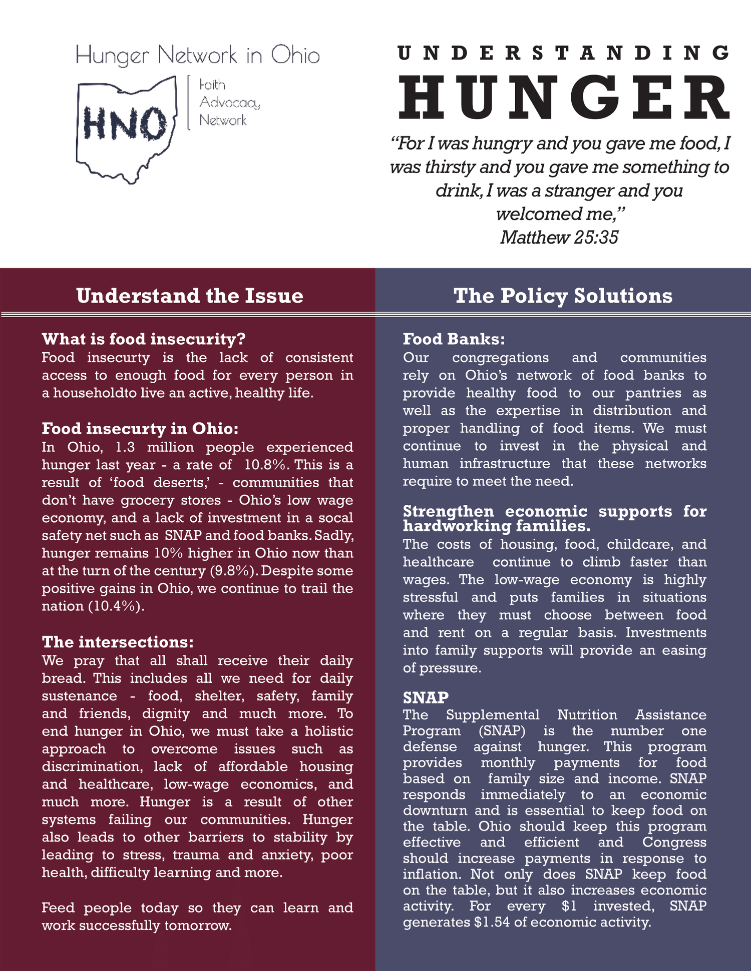 Food Insecurity — Hunger Network in Ohio