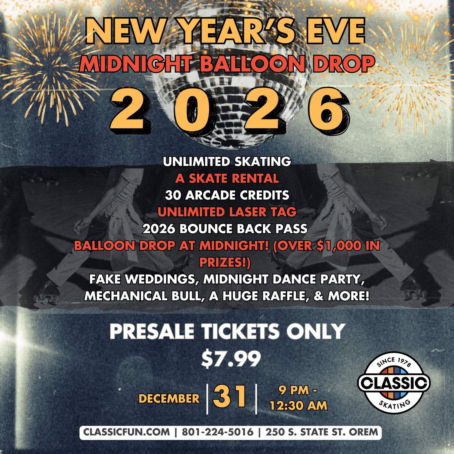 New Year's Eve Throwback Balloon Drop — Classic Skating & Fun Center ...