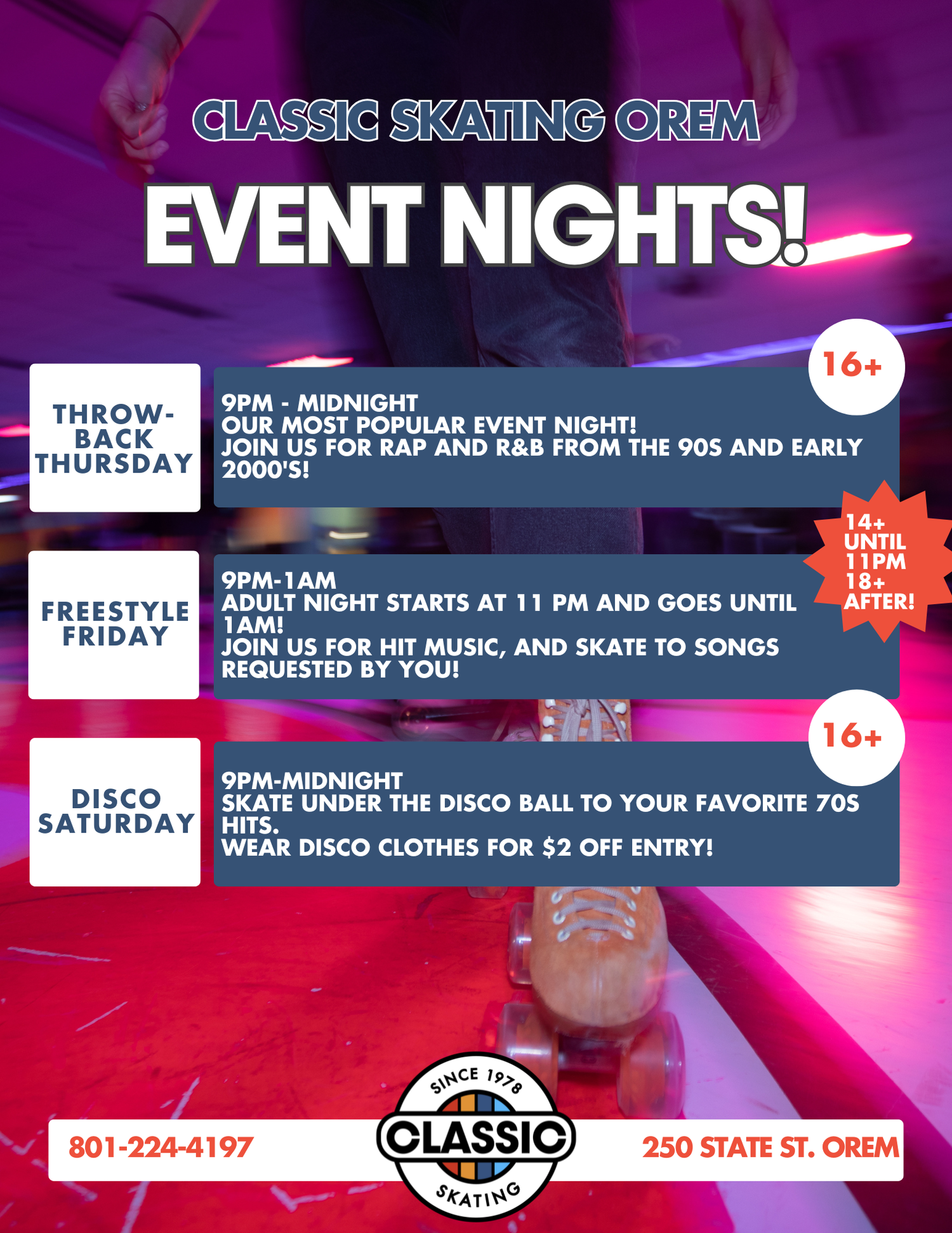 Event Nights — Classic Skating & Fun Center | Family Fun & Birthday ...