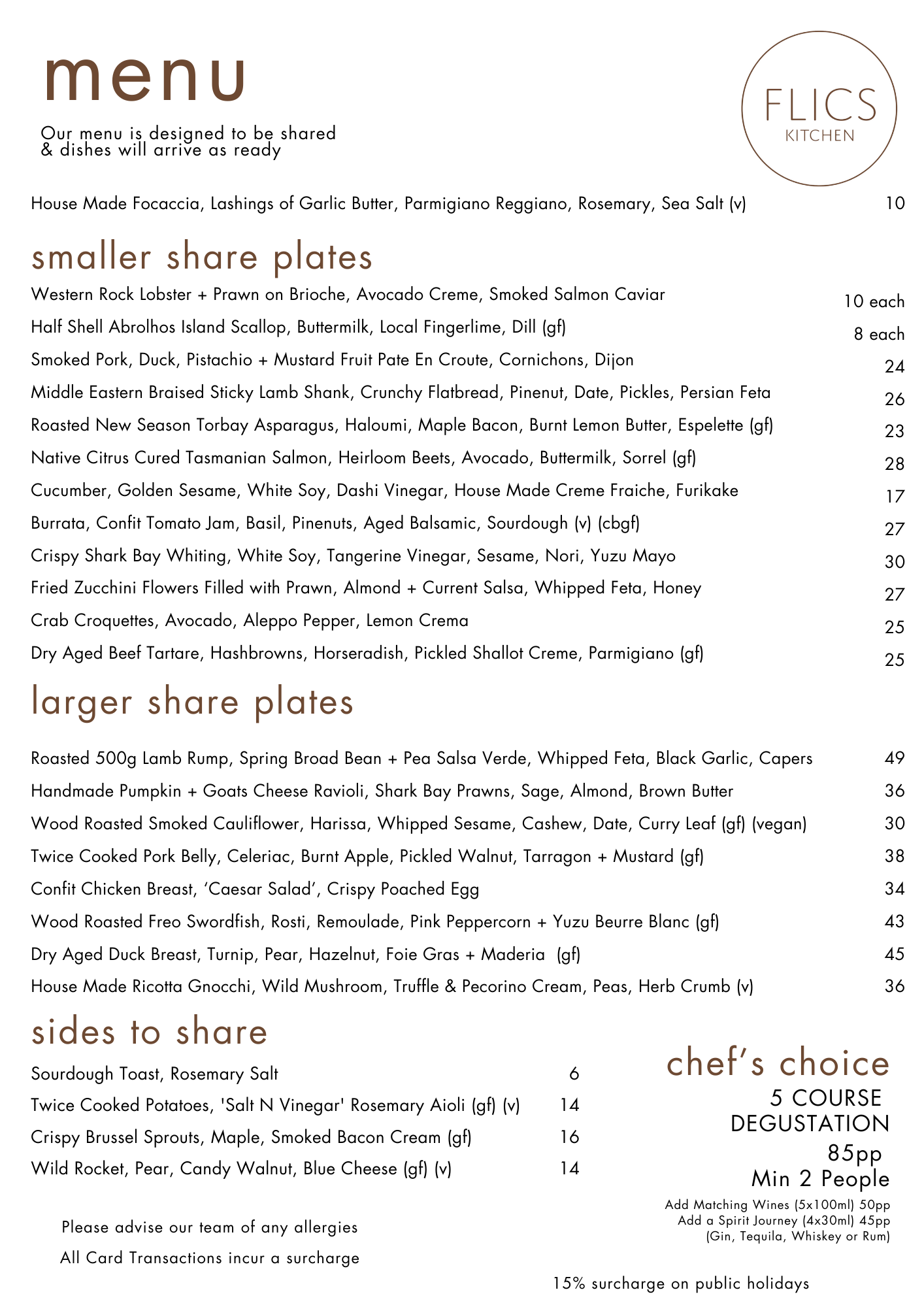 MENU — FLICS KITCHEN