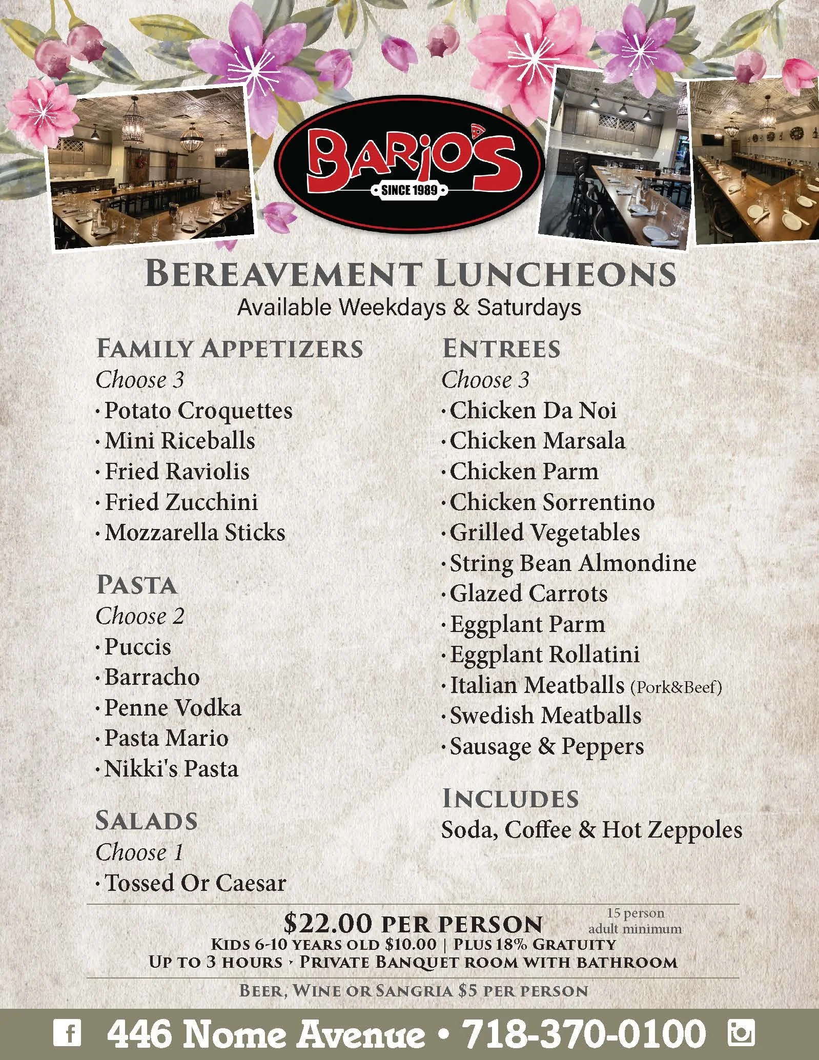 Bereavement Luncheons — CATERING | PIZZA | PASTA | HEALTHY FOOD ...