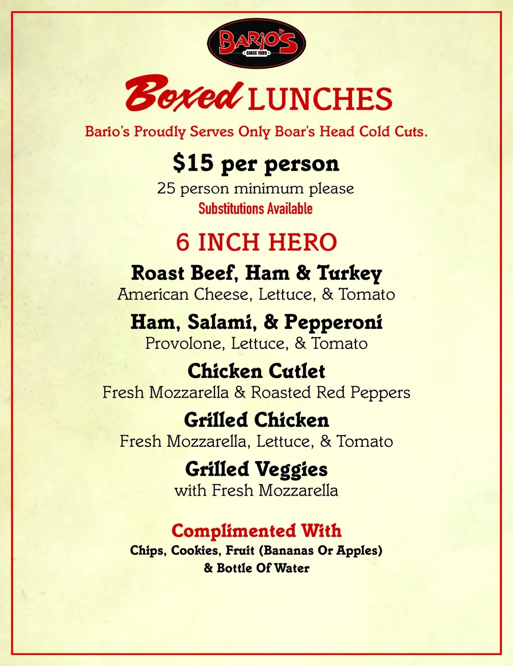 Boxed Lunches — CATERING | PIZZA | PASTA | HEALTHY FOOD | Staten Island ...