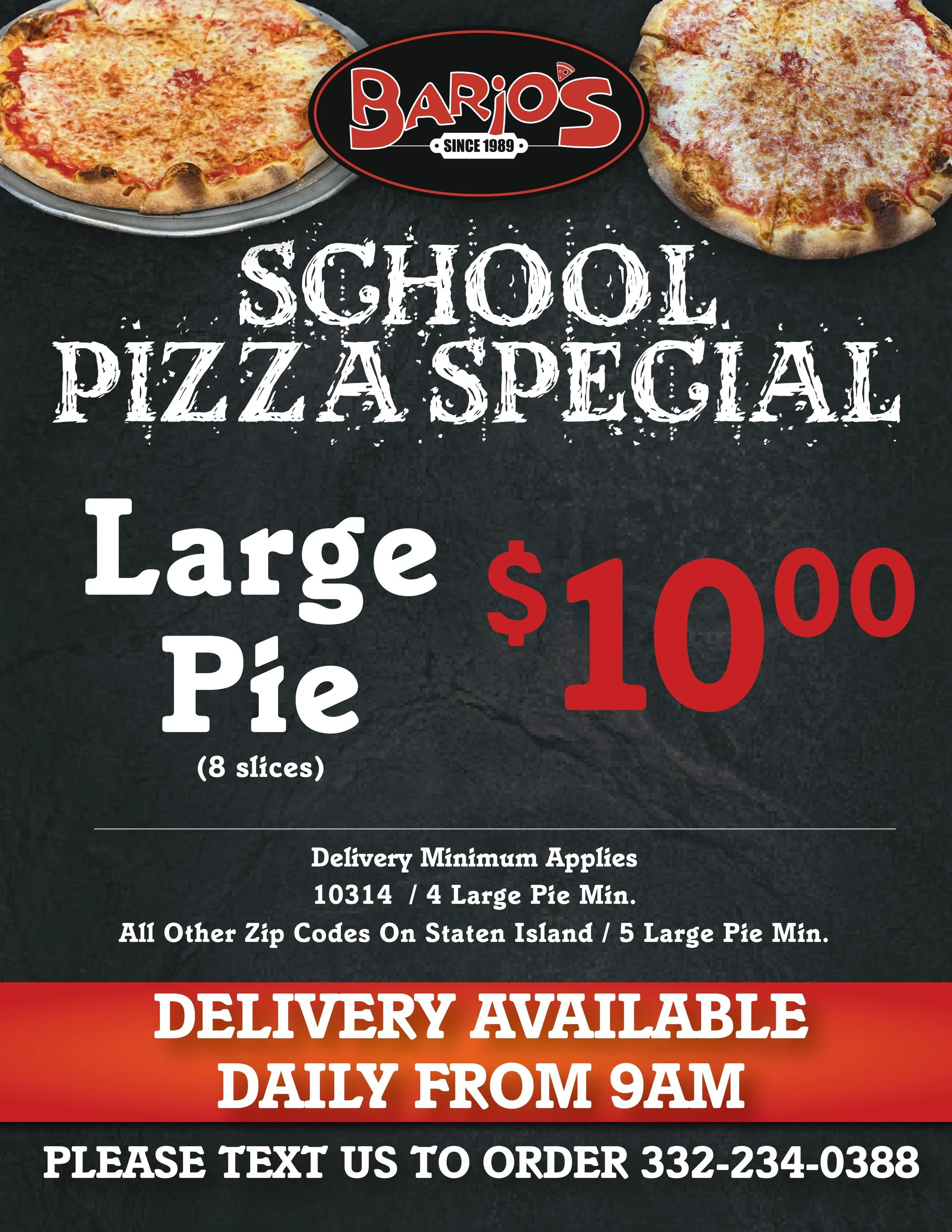 School Pizza Special — CATERING | PIZZA | PASTA | HEALTHY FOOD | Staten ...