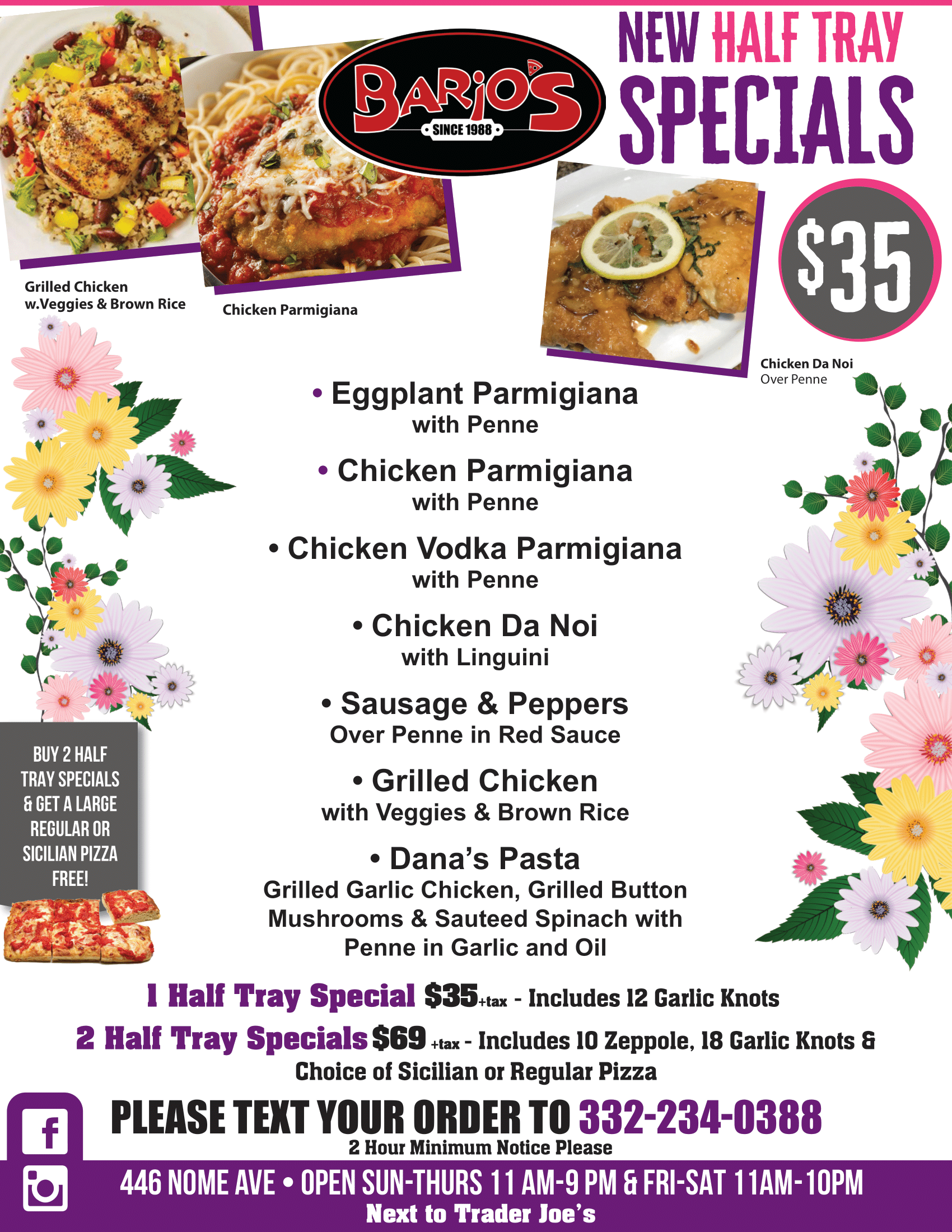 Half Tray Specials CATERING PIZZA PASTA HEALTHY FOOD Staten Half Tray Specials CATERING PIZZA PASTA HEALTHY FOOD Staten