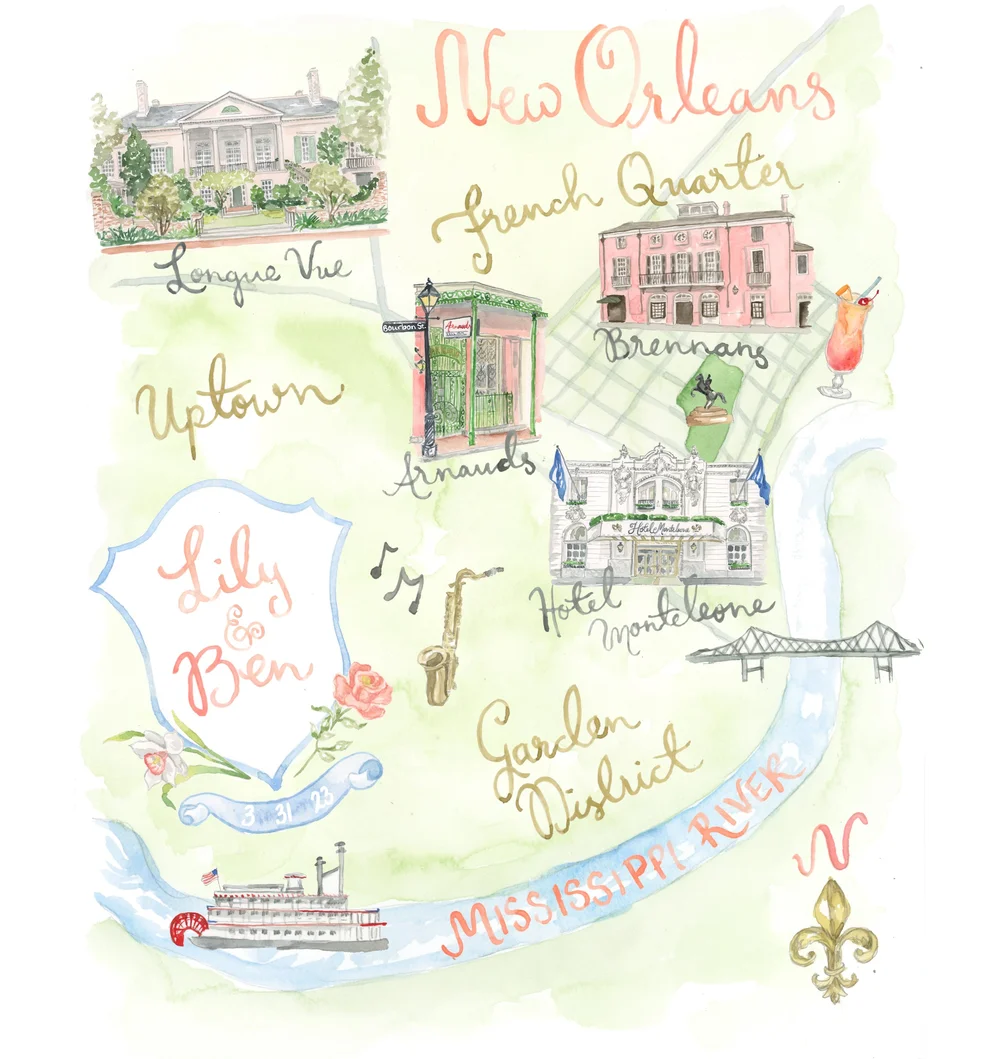 Wedding map illustration | Honestweddingadvice.com