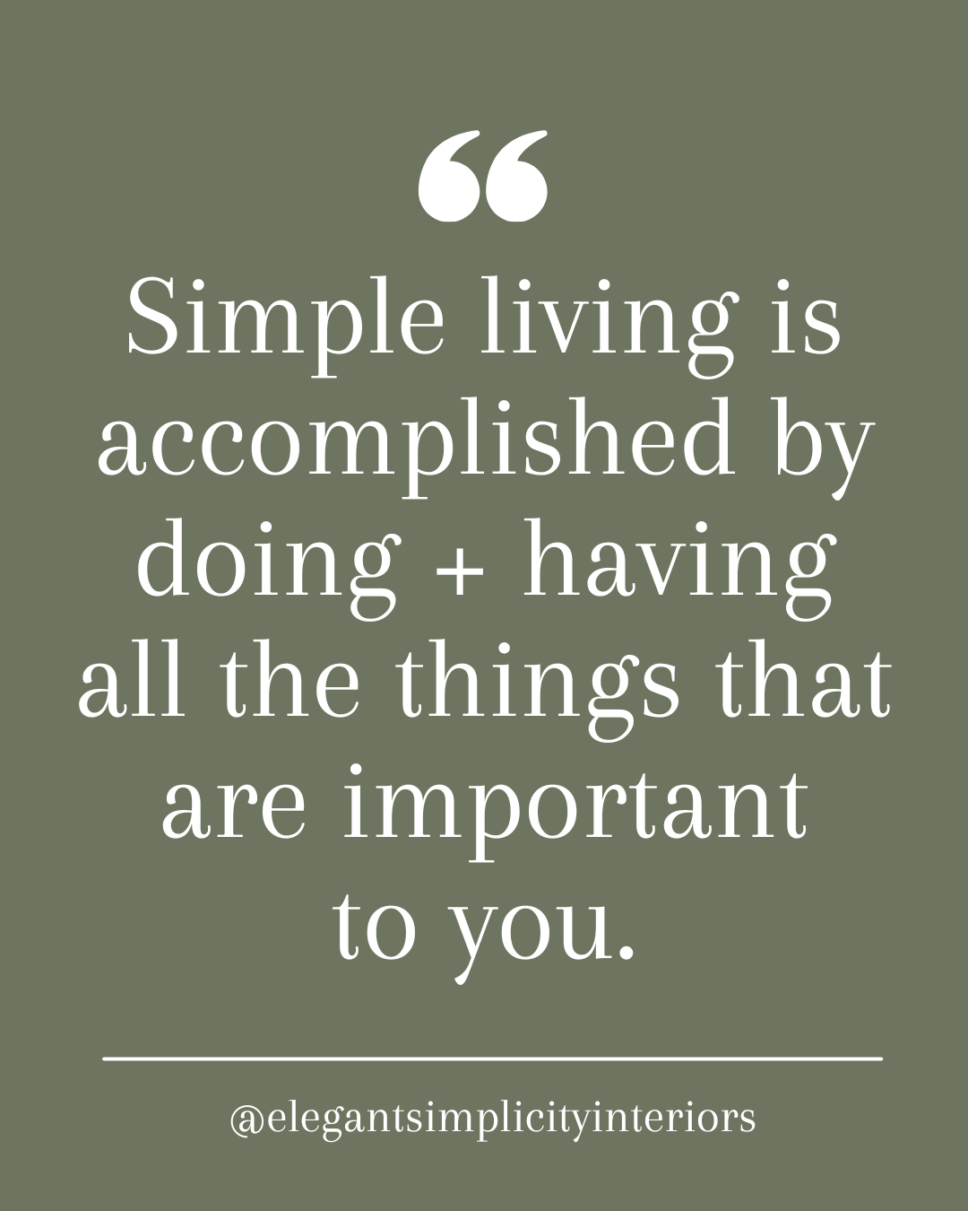 Simple Living In The New Year