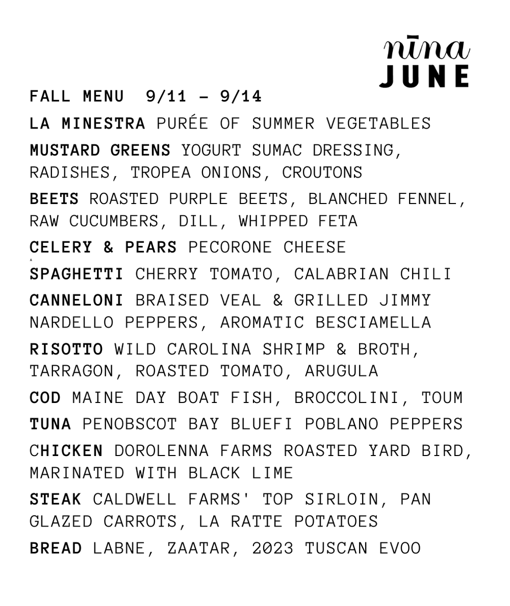 Menu — NINA JUNE