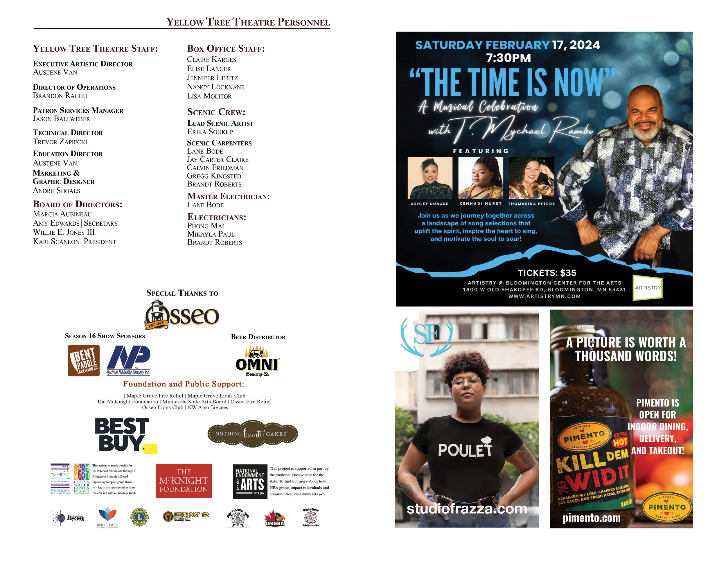 Toil and Trouble Program — Yellow Tree Theatre