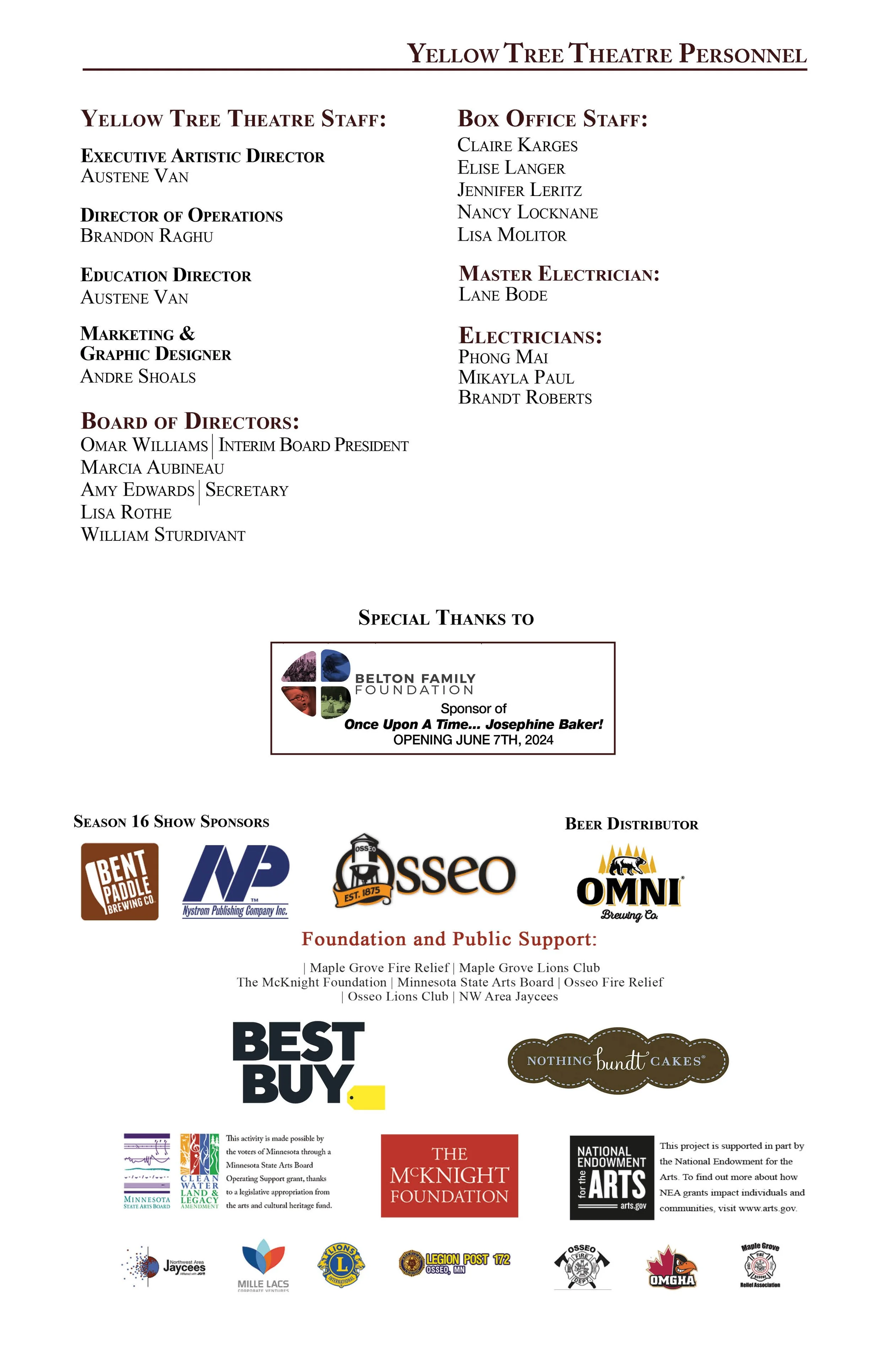 Seven Keys Program — Yellow Tree Theatre