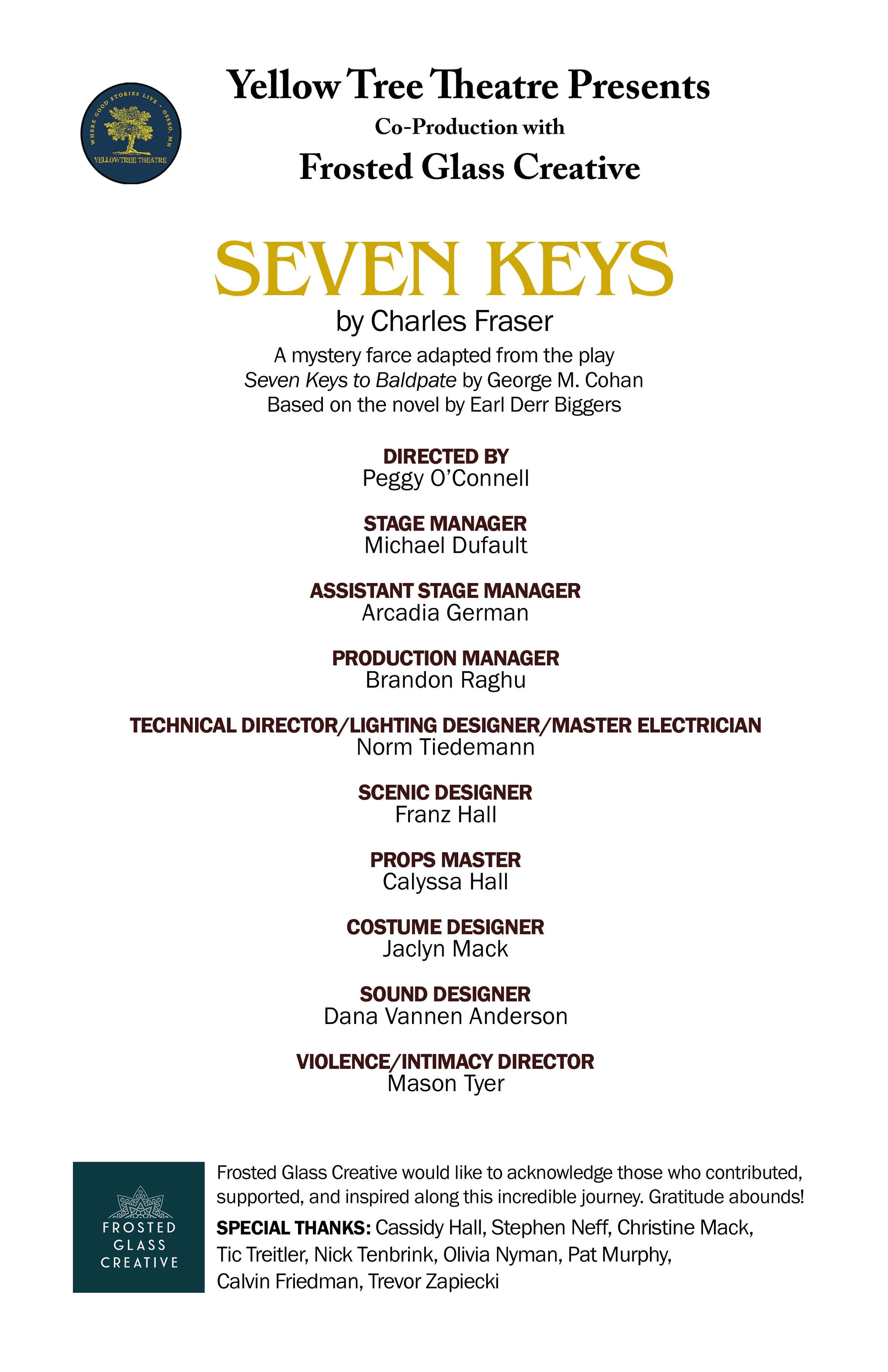 Seven Keys Program — Yellow Tree Theatre