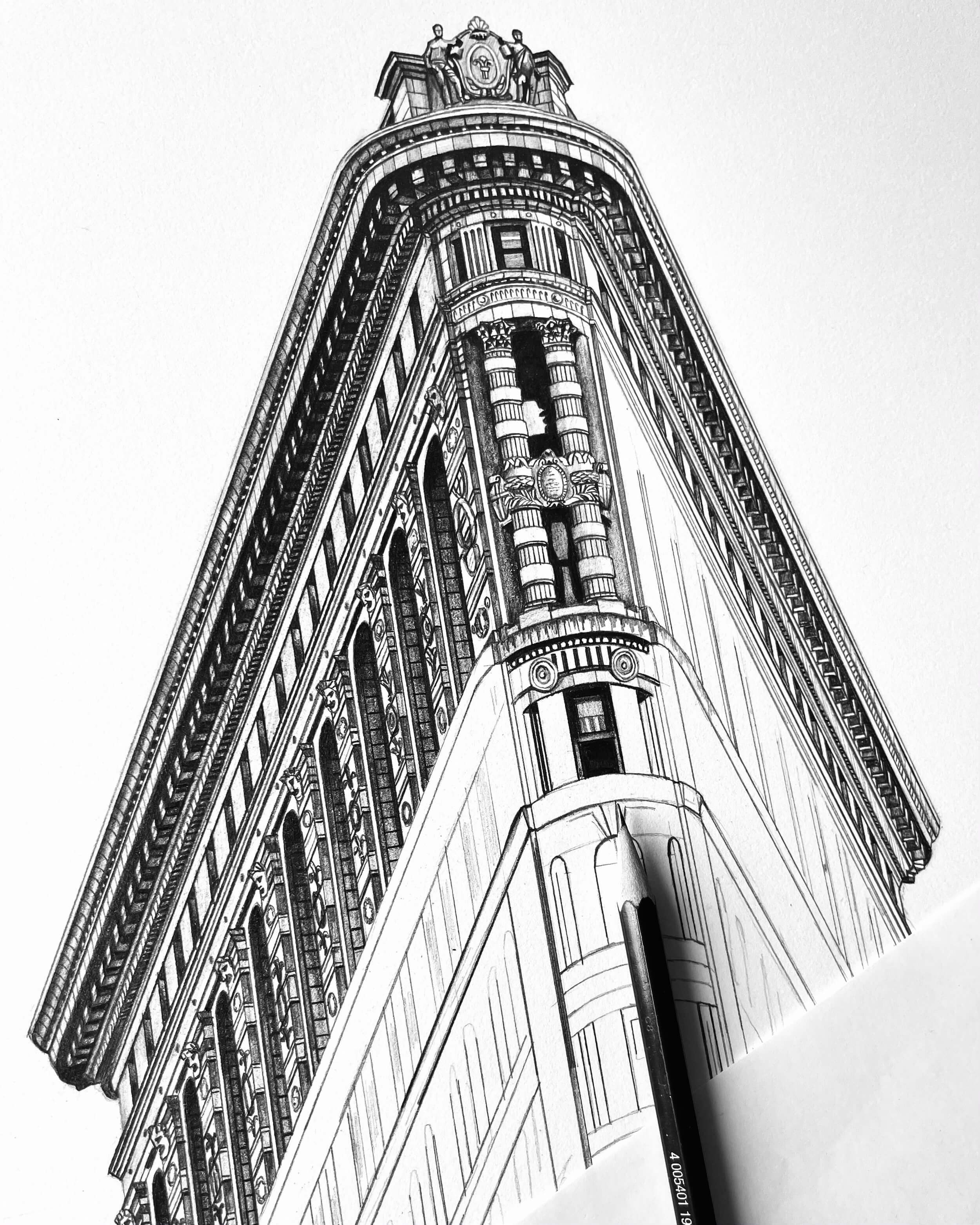 Minty Sainsbury — Architecture print of the Flatiron Building in New York