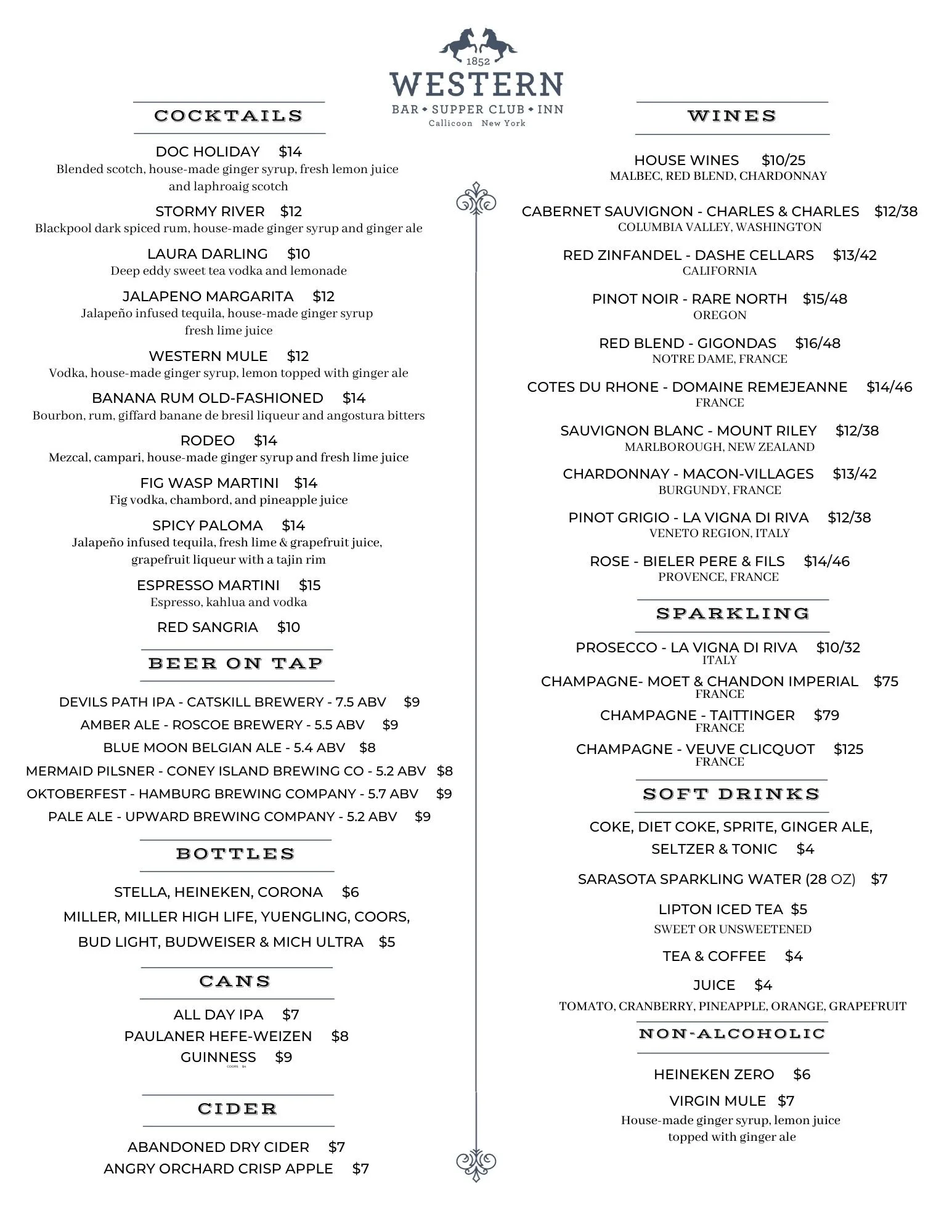 Eat & Drink — Western Inn