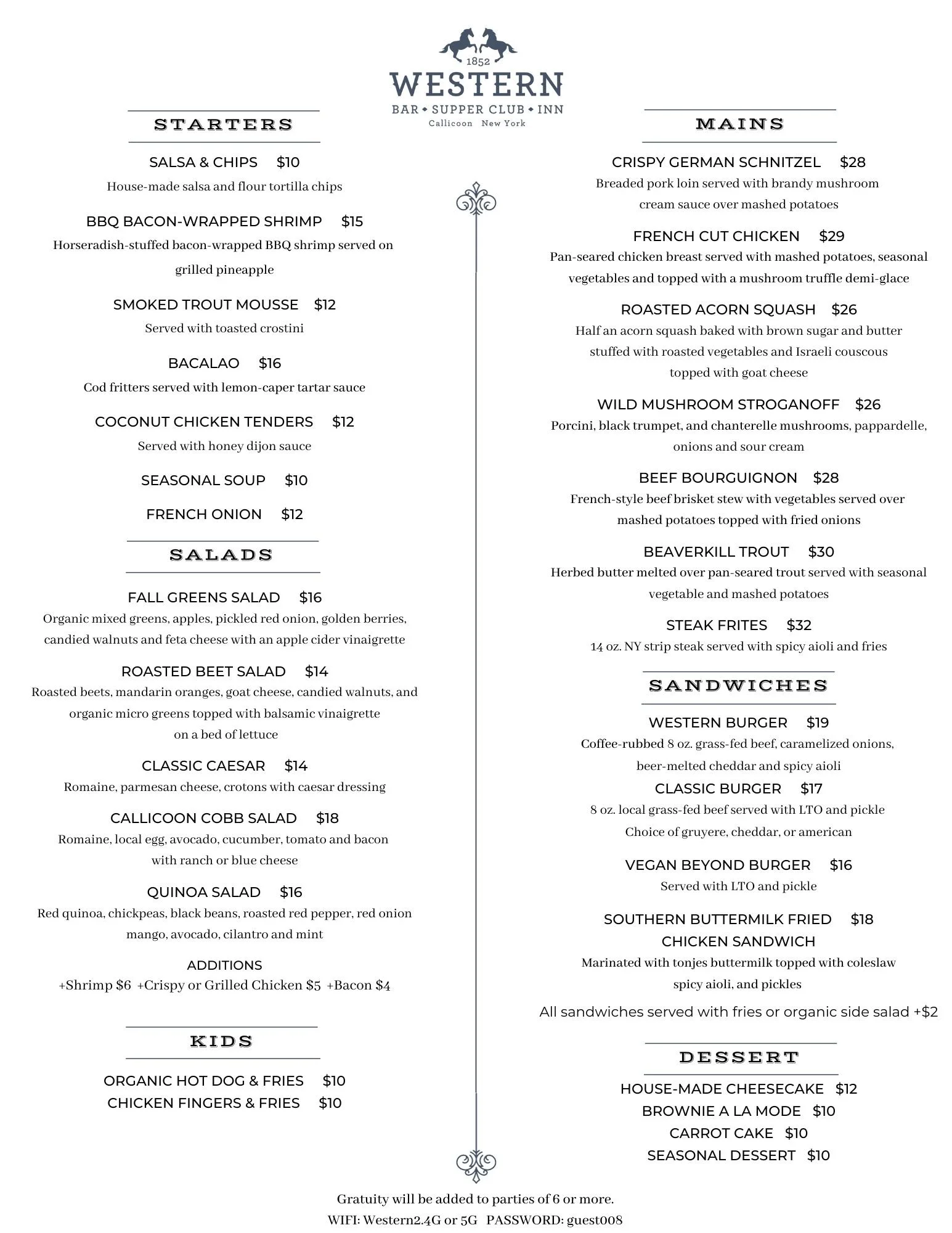 Eat & Drink — Western Inn