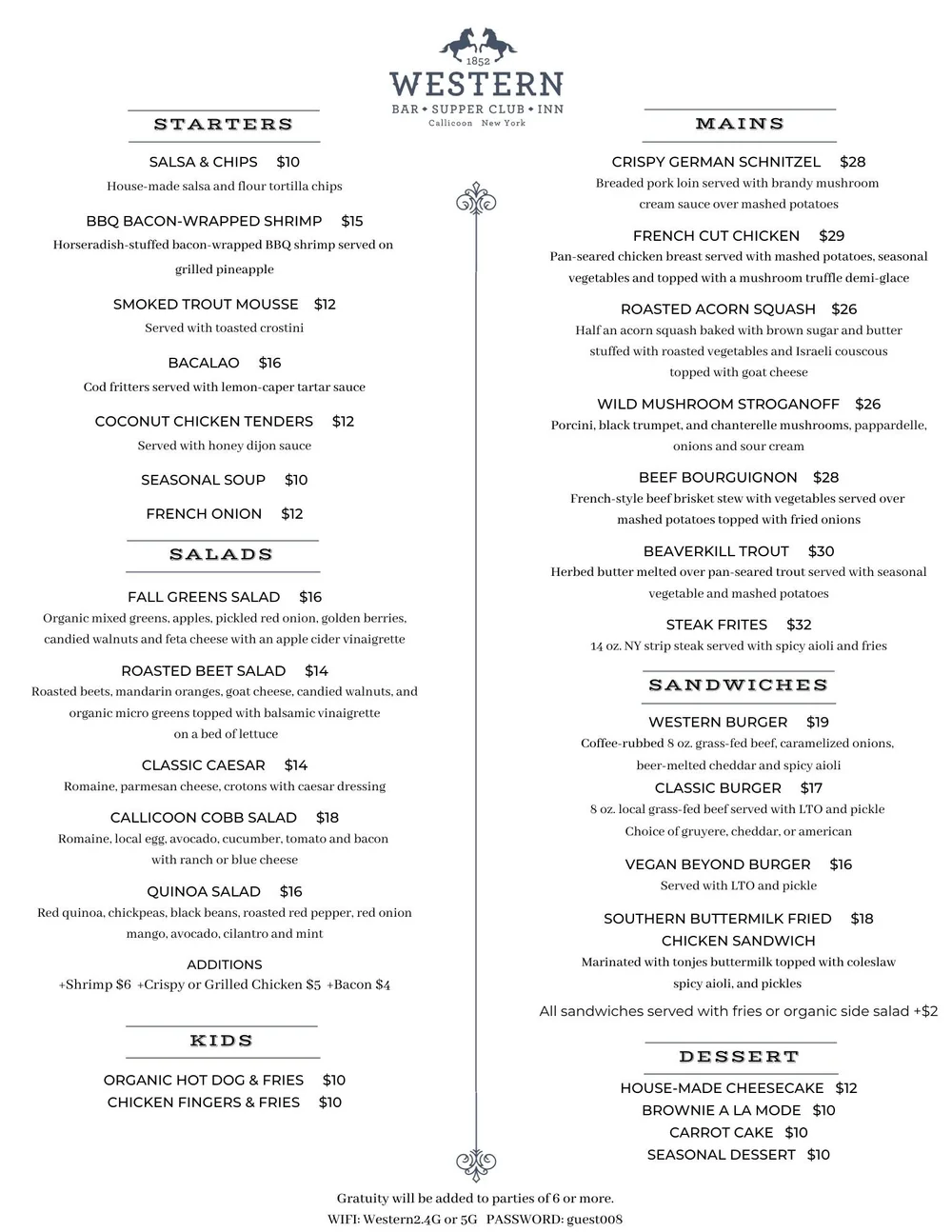 Eat & Drink — Western Inn