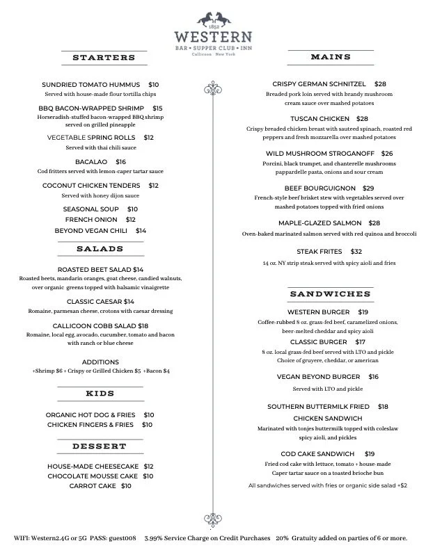 Eat & Drink — Western Inn