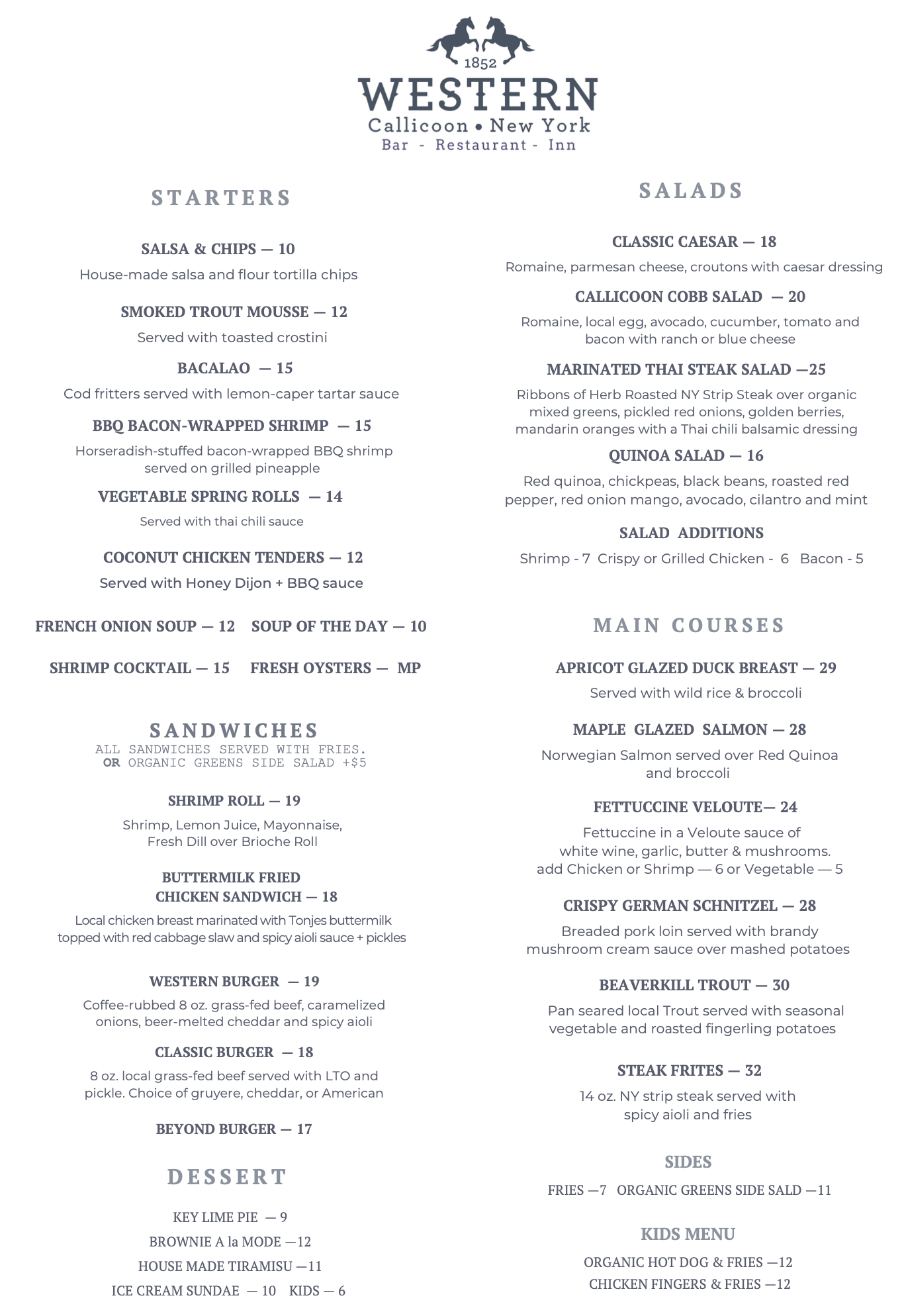 Eat & Drink — Western Inn