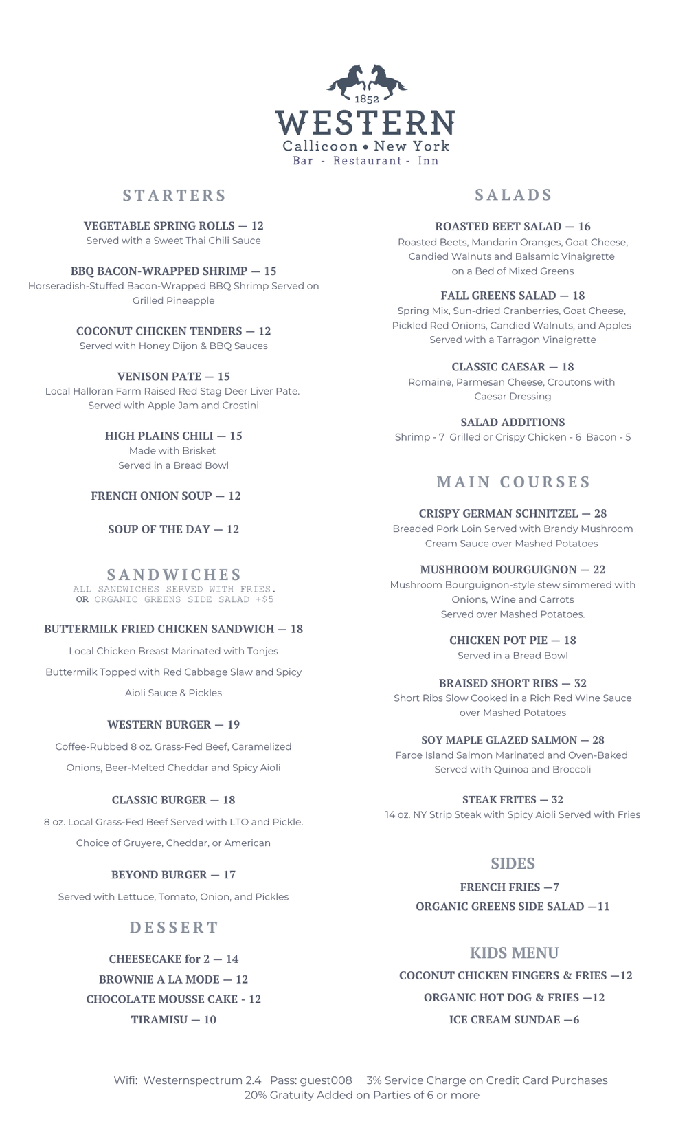 Eat & Drink — Western Inn