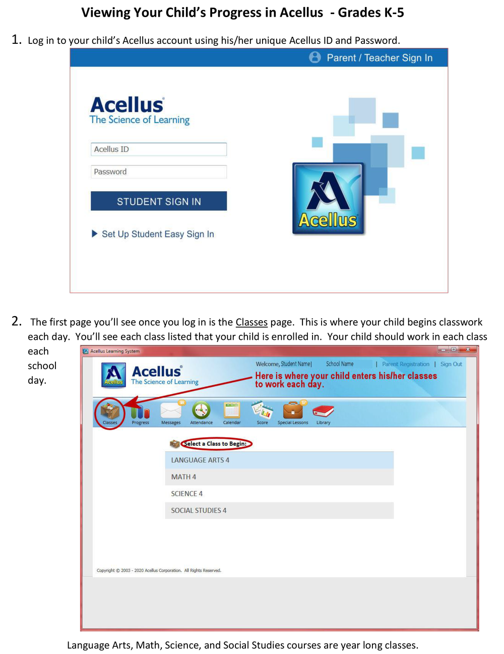 Viewing Your Child's Progress in Acellus — Assumption Parish Schools