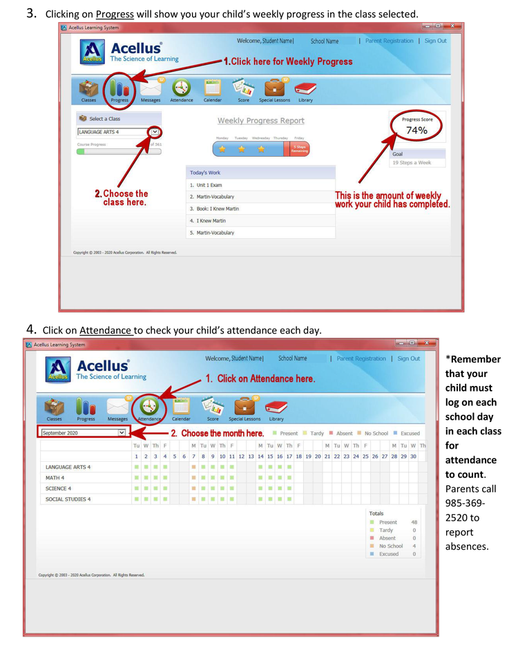 Viewing Your Child's Progress in Acellus — Assumption Parish Schools
