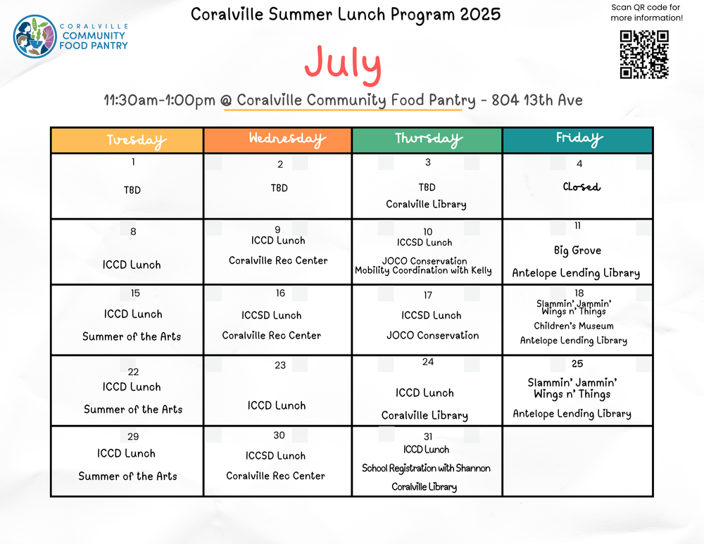 Summer Lunch Program — Coralville Community Food Pantry