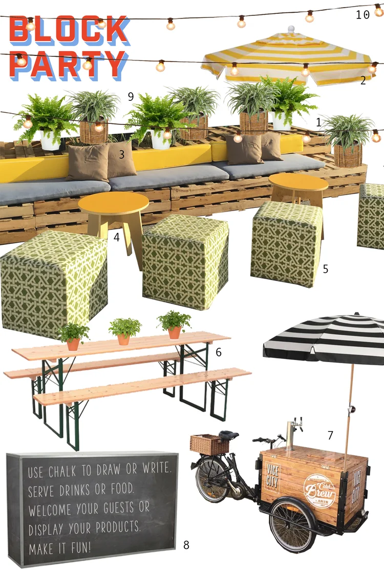 Block Party - A street style theme with furniture rentals to create ...