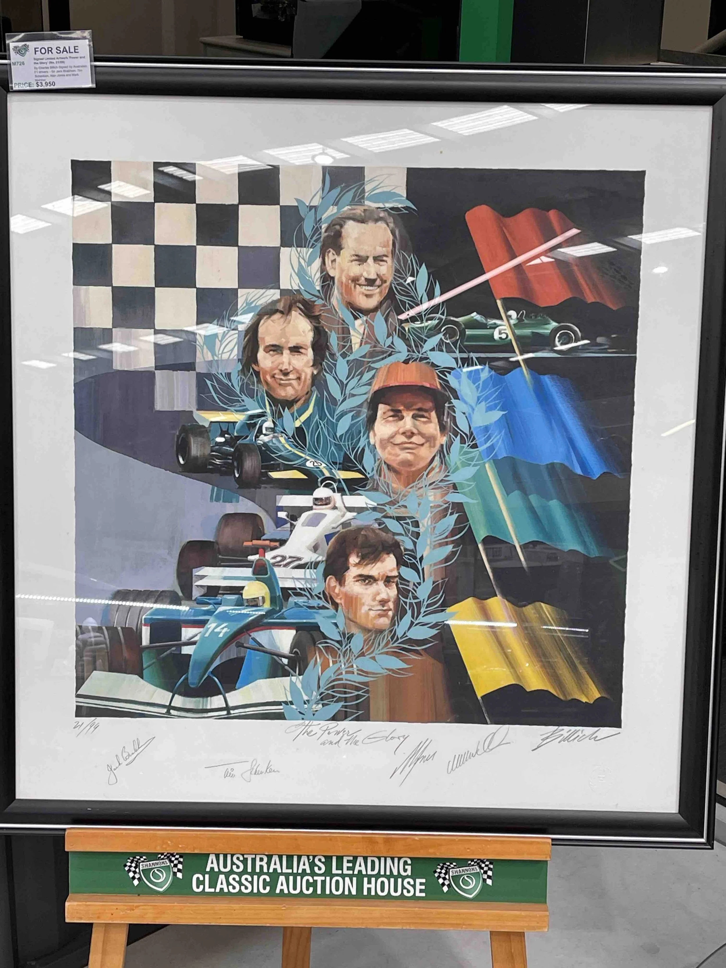 Australian F1 Drivers Framed and Signed Poster | Burg Design
