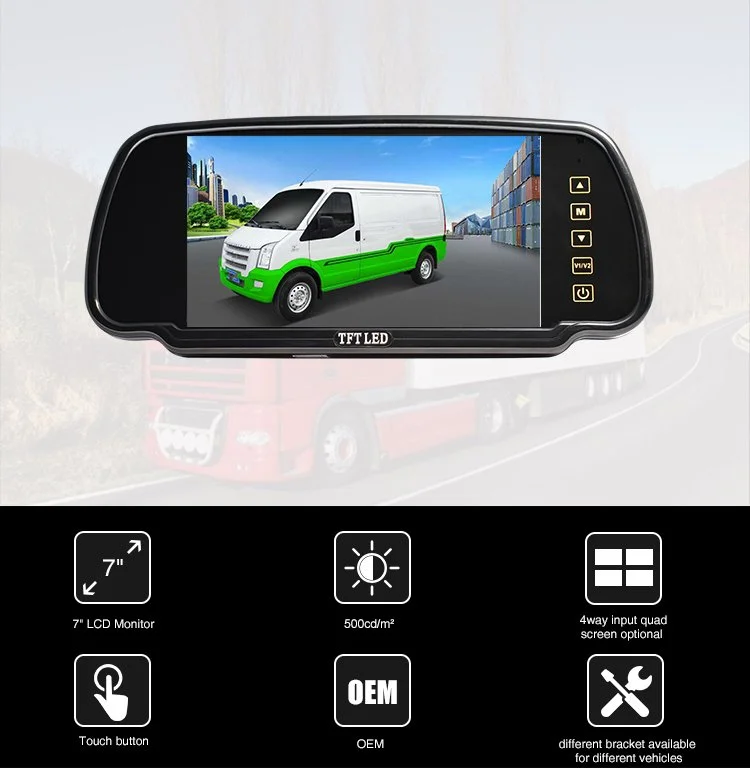 7" Mirror Large Screen Monitor Universal Clip-Over Model | Burg Design