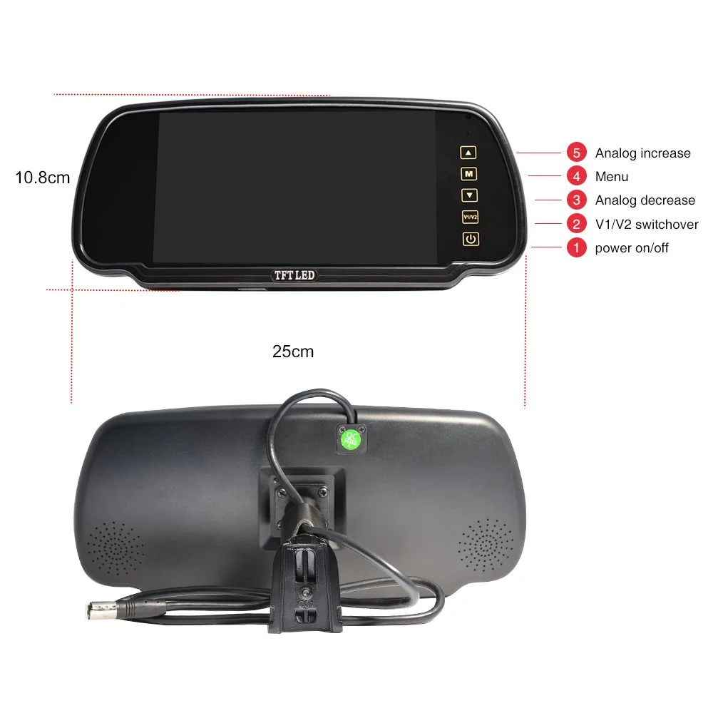 7" rear view windscreen mirror monitor by parksafe | Burg Design