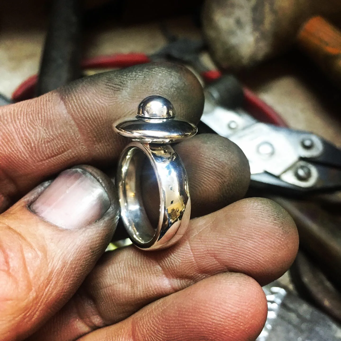 Silver Spinning Space Ship UAP UFO Ring — i j e w e l l e r y