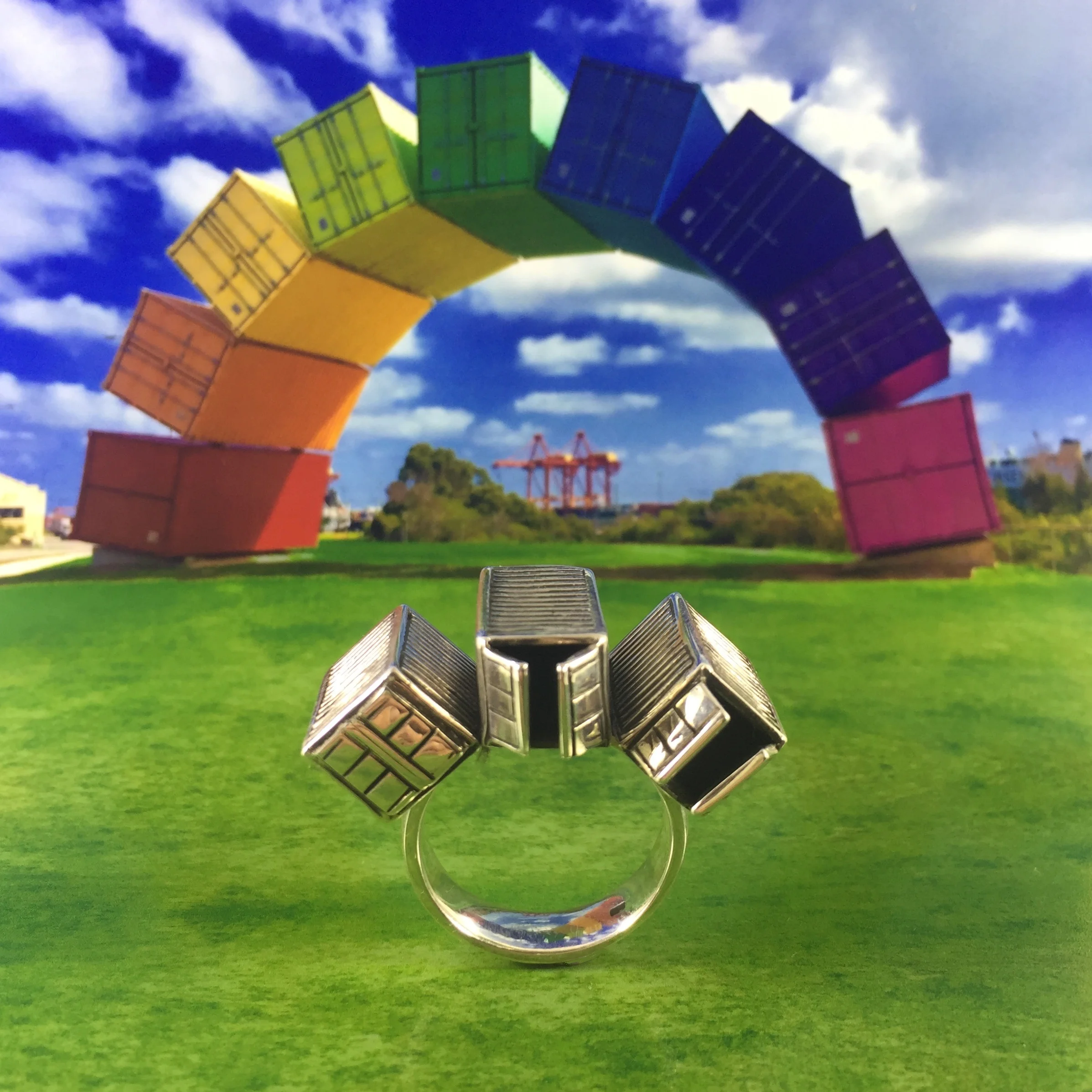Silver Fremantle Shipping Container Ring — i j e w e l l e r y