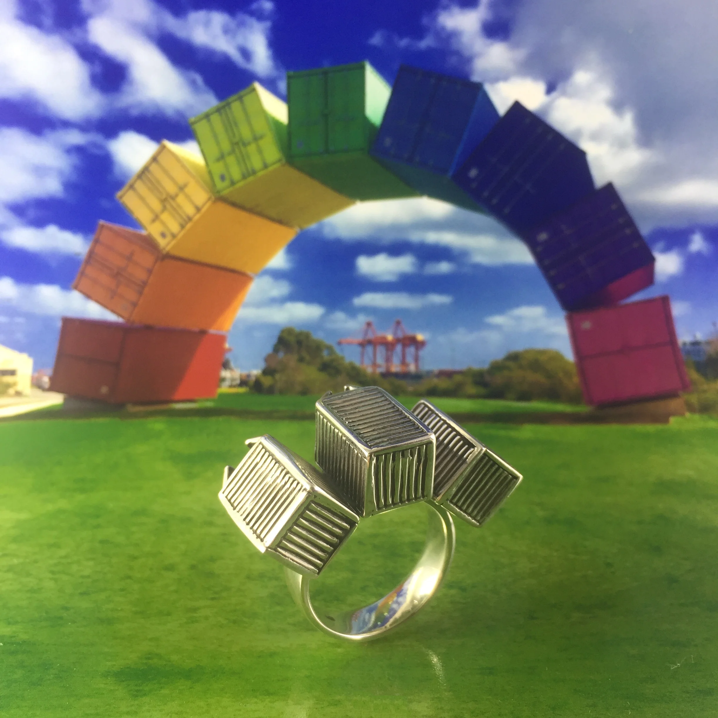 Silver Fremantle Shipping Container Ring — i j e w e l l e r y