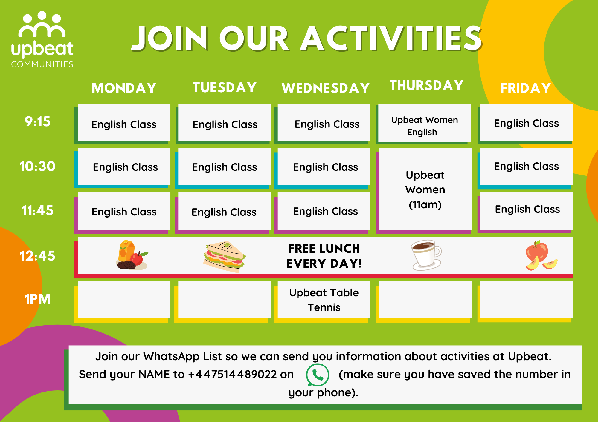 Upbeat Communities - Activities and English Classes for Refugees and ...