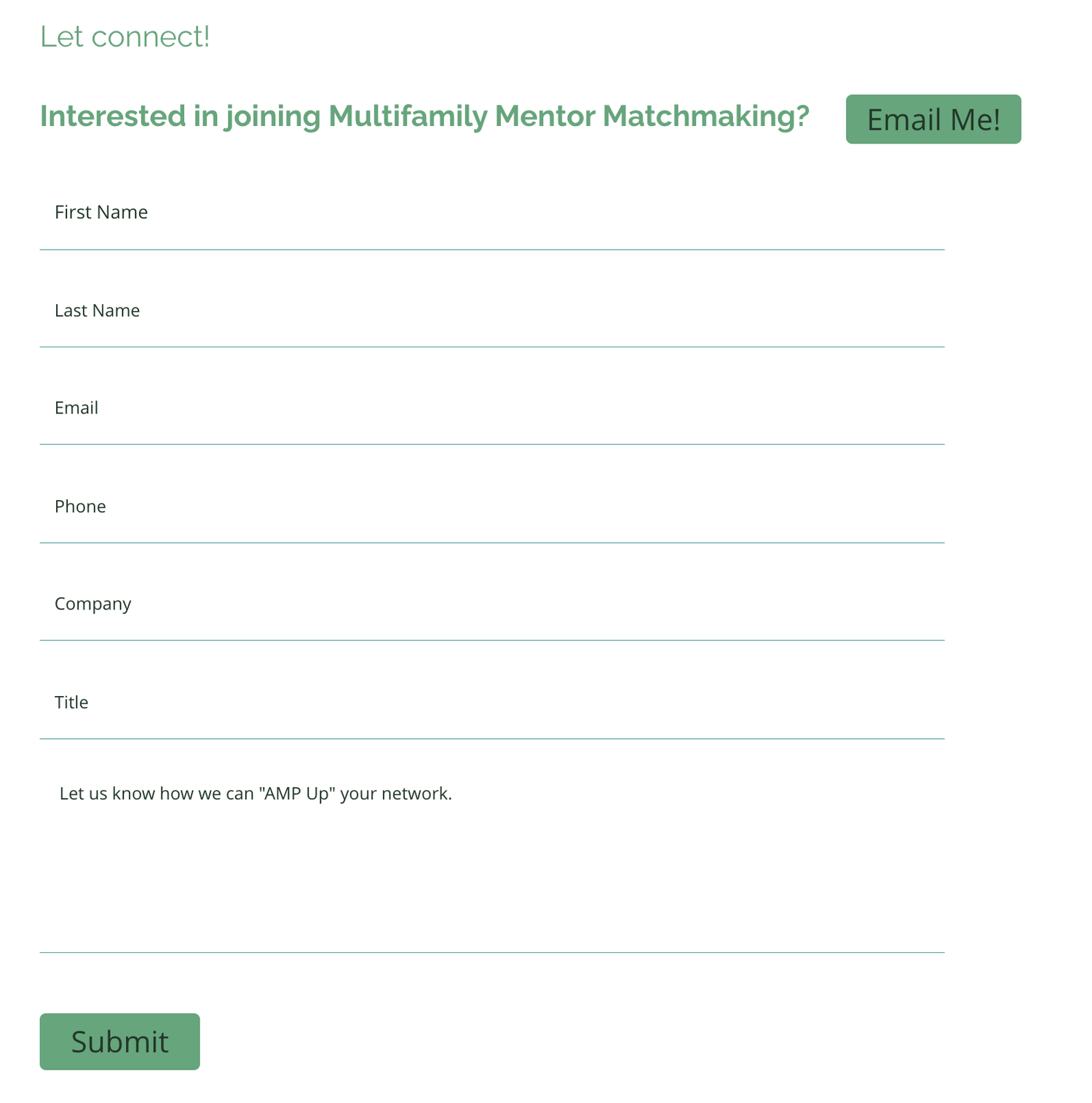 The Multifamily Mentor Matchmaking Group: Connecting Paths, Building ...