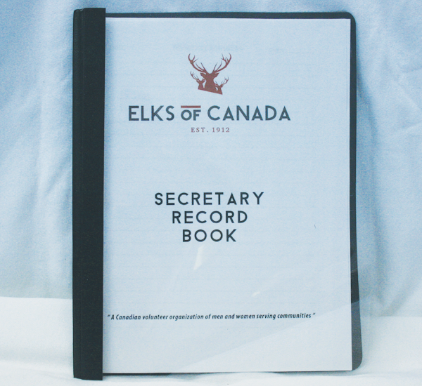 Secretary Minute Book — Elks of Canada