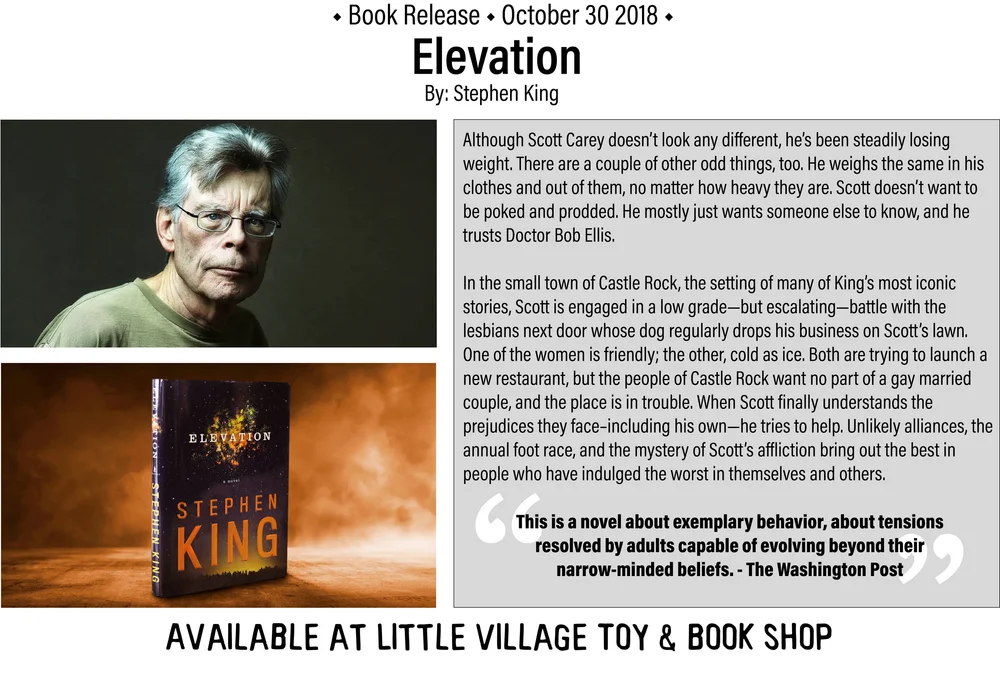 BOOK RELEASE 10/30/2018 - ELEVATION BY STEPHEN KING — Little Village ...