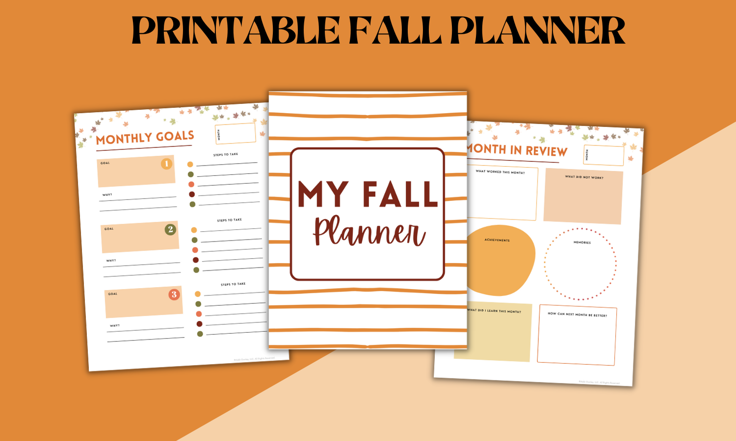 Printable Fall Planner