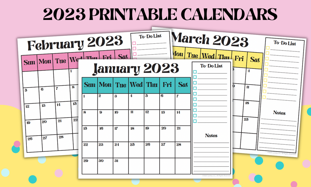 2023 Printable Calendars